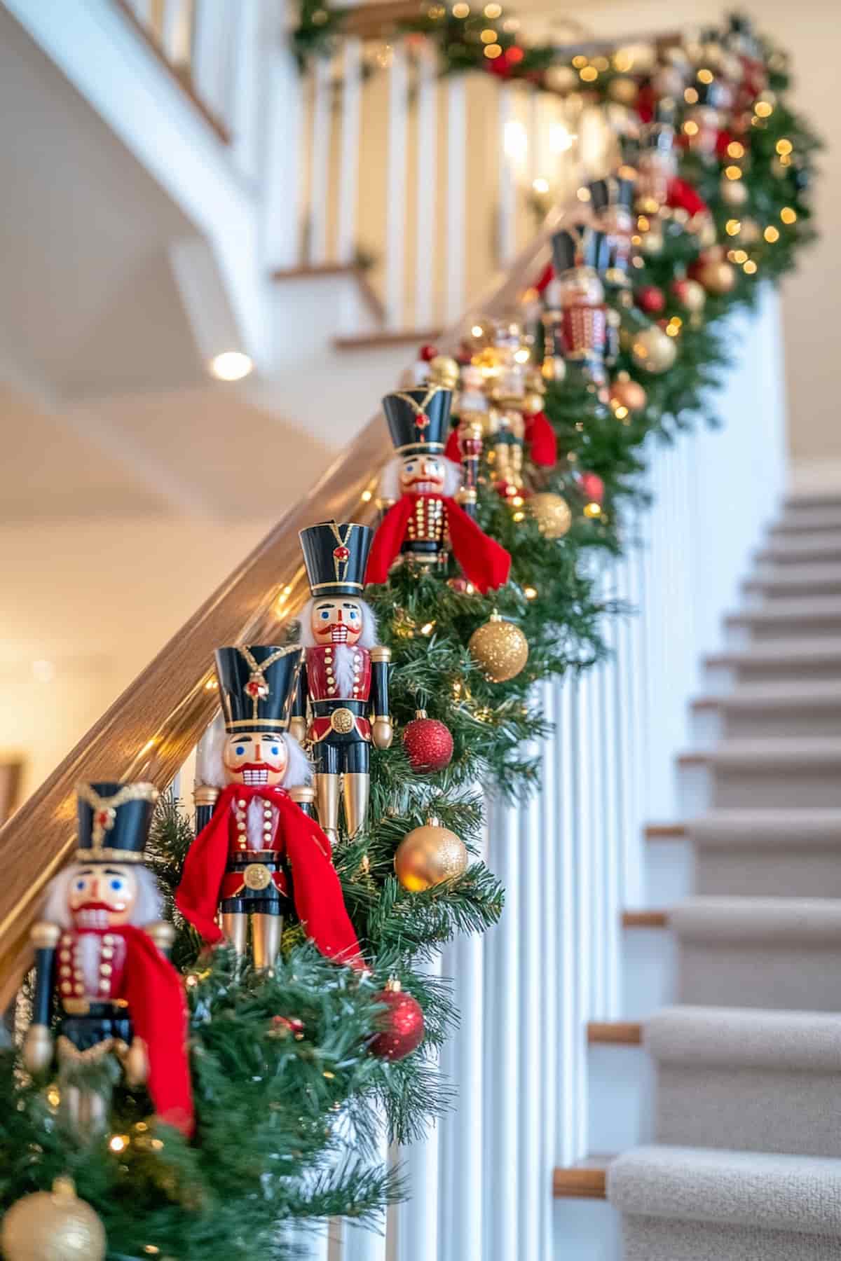 31 Stunning Christmas Garland Designs on Stairs