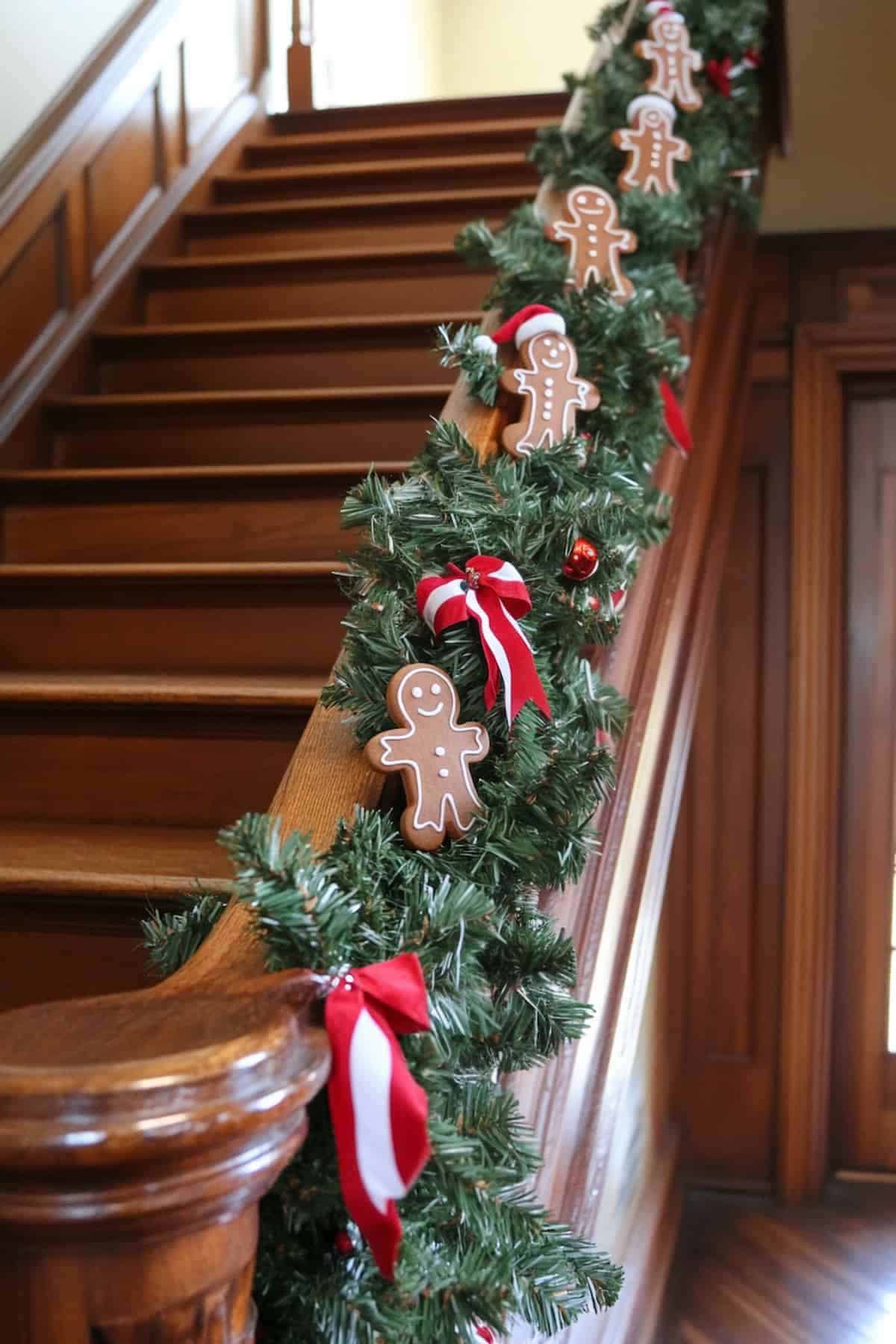 31 Stunning Christmas Garland Designs on Stairs
