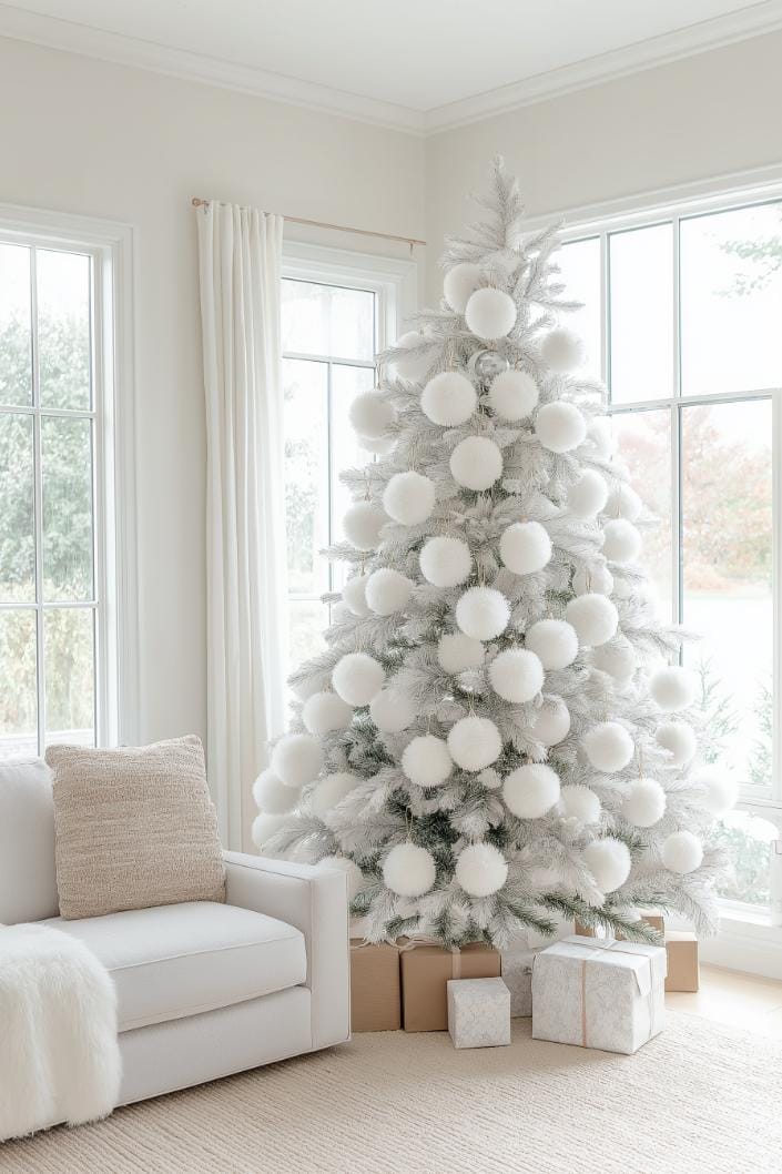 39 White Christmas Tree Decorations for a Festive Holiday Display