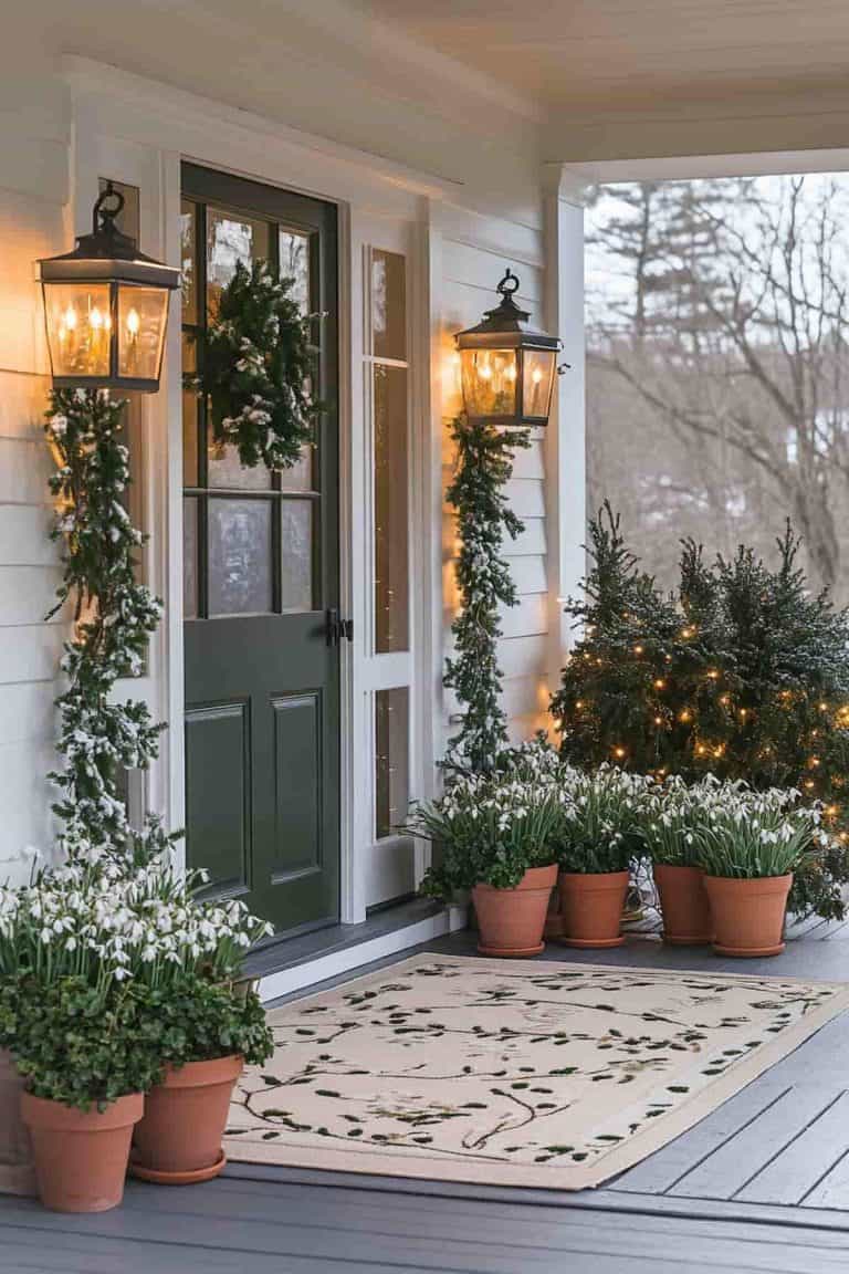 39 Winter Front Porch Decor Ideas: Inviting, Pretty Entrances