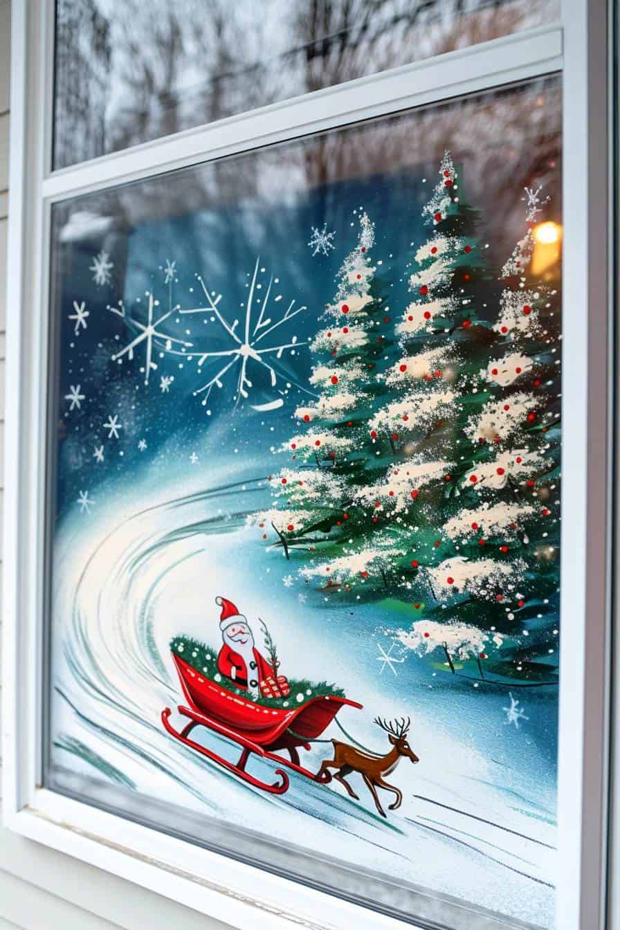 40 Christmas Window Painting Ideas To Brighten Your Holidays