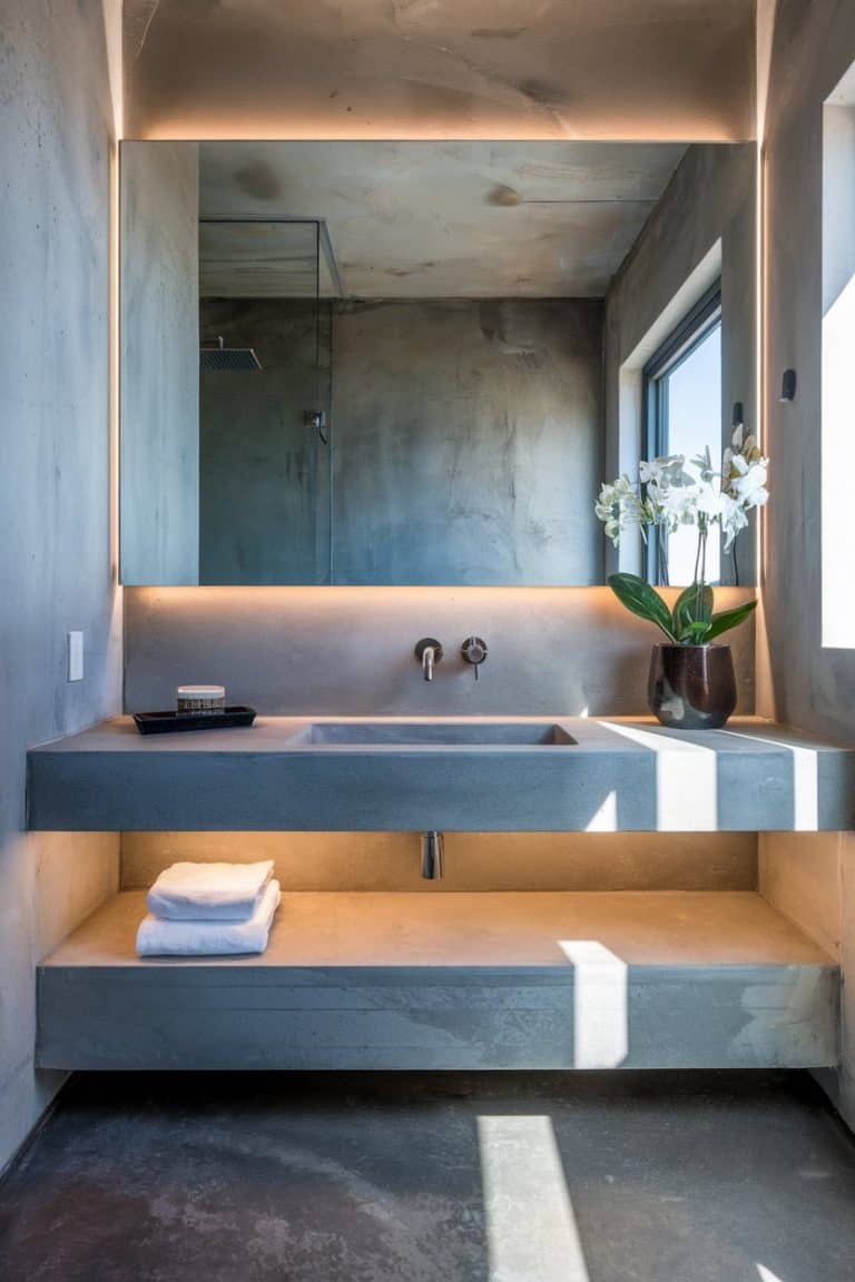 36 Chic Concrete Bathroom Ideas To Revamp Your Space