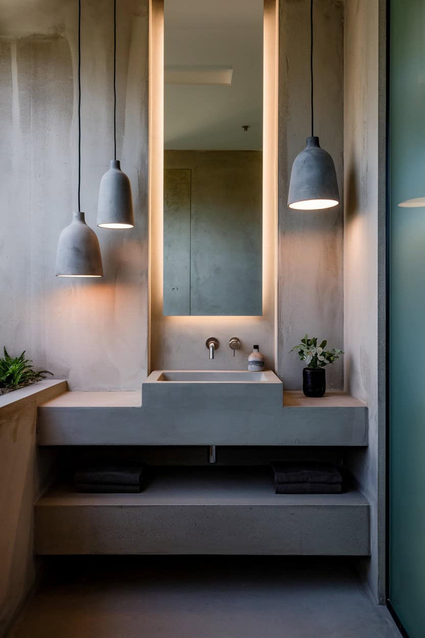 36 Chic Concrete Bathroom Ideas To Revamp Your Space