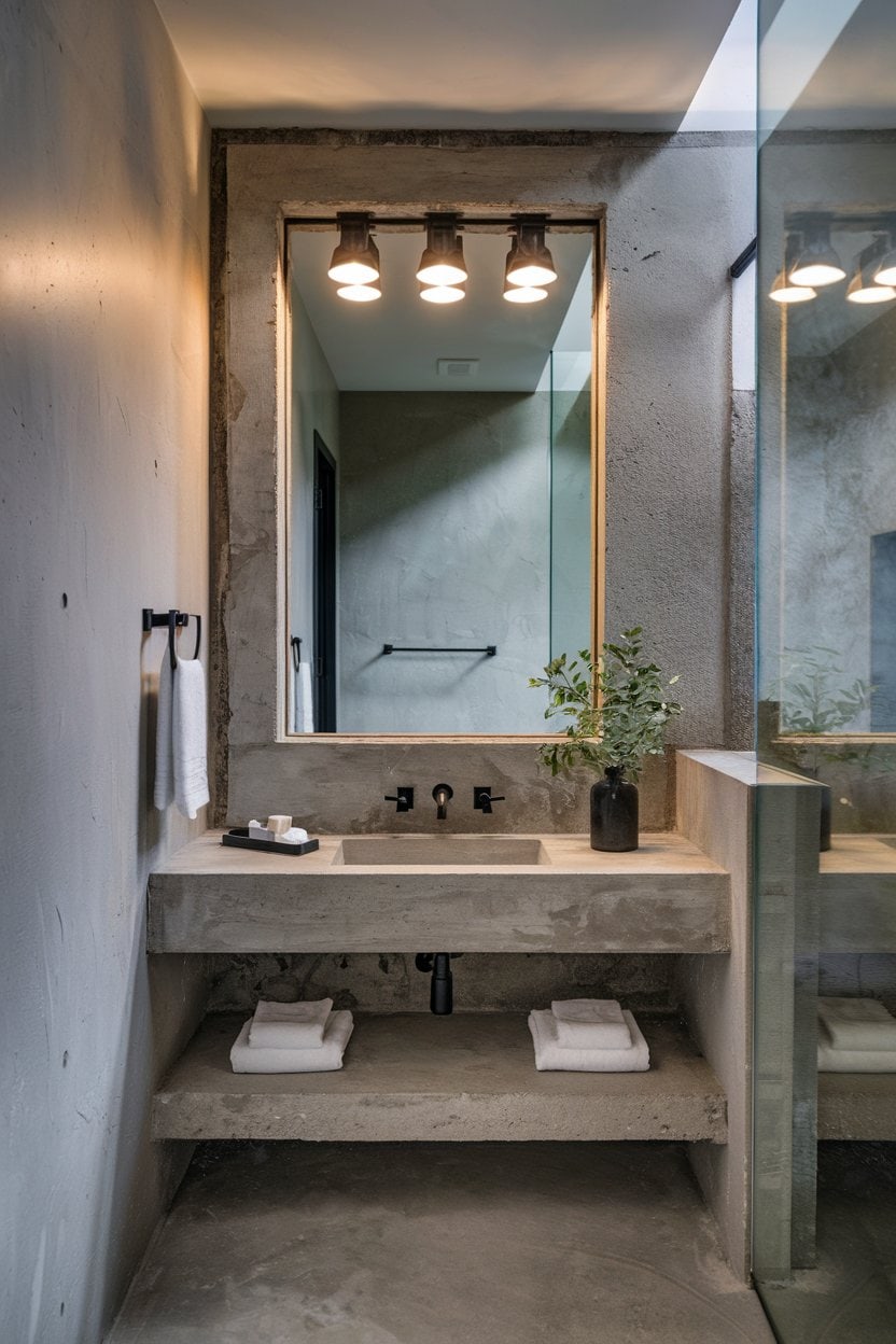 36 Chic Concrete Bathroom Ideas To Revamp Your Space