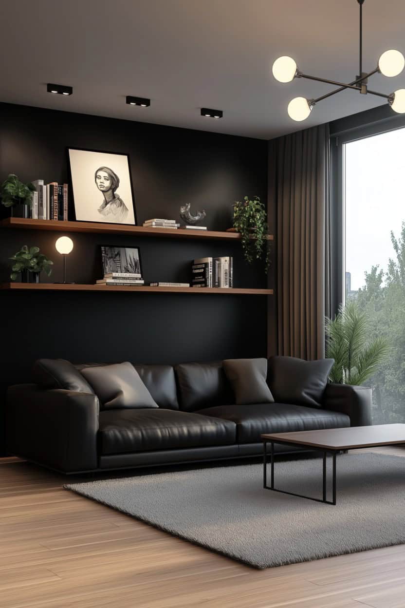 39 Black Accent Wall Designs for a Bold Home Makeover