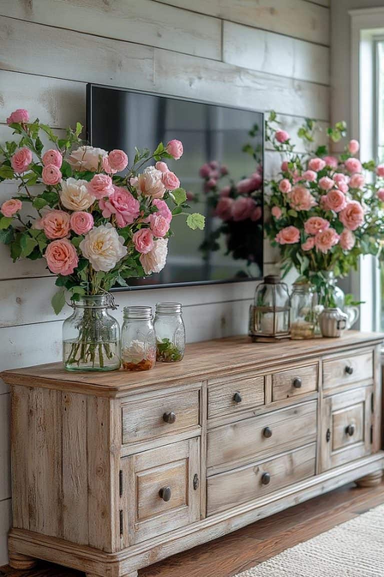 30 Farmhouse TV Stand Decor Ideas To Elevate Your Living Room