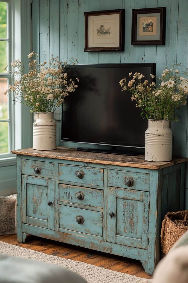 30 Farmhouse TV Stand Decor Ideas To Elevate Your Living Room