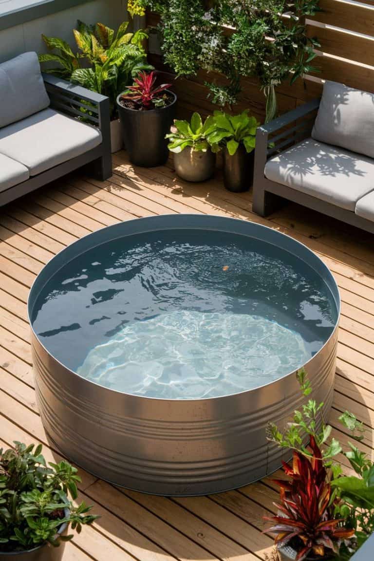 40 Stock Tank Pool Ideas To Relax Outdoors in Style