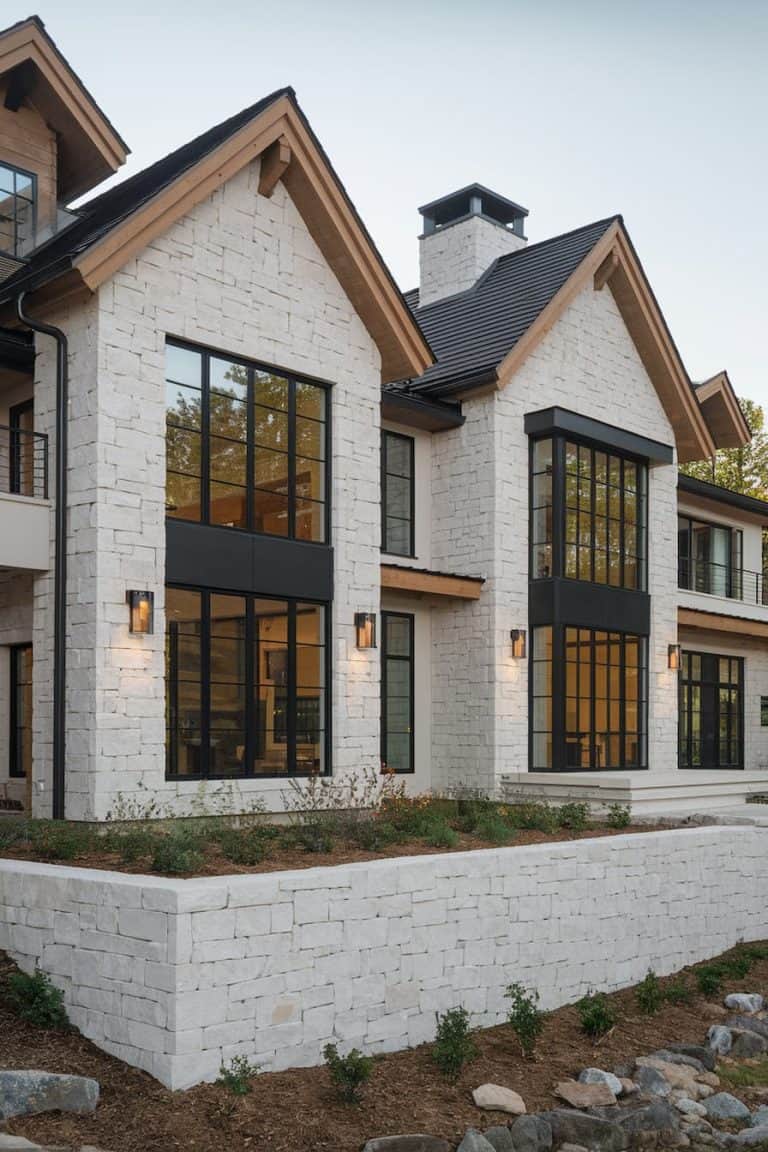 45 White House With Black Windows Ideas for Curb Appeal