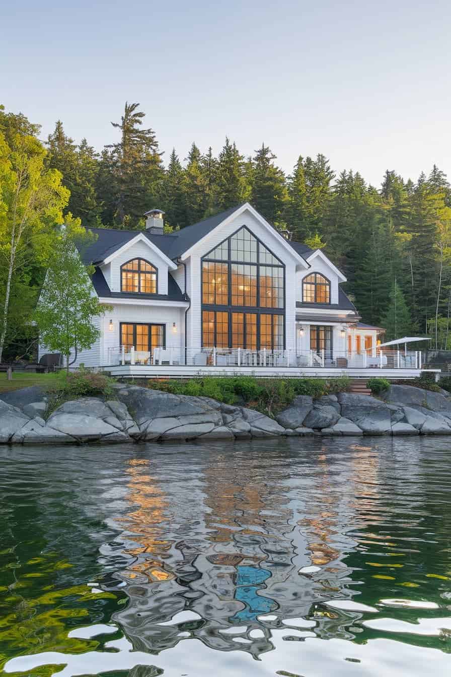 45 White House With Black Windows Ideas for Curb Appeal