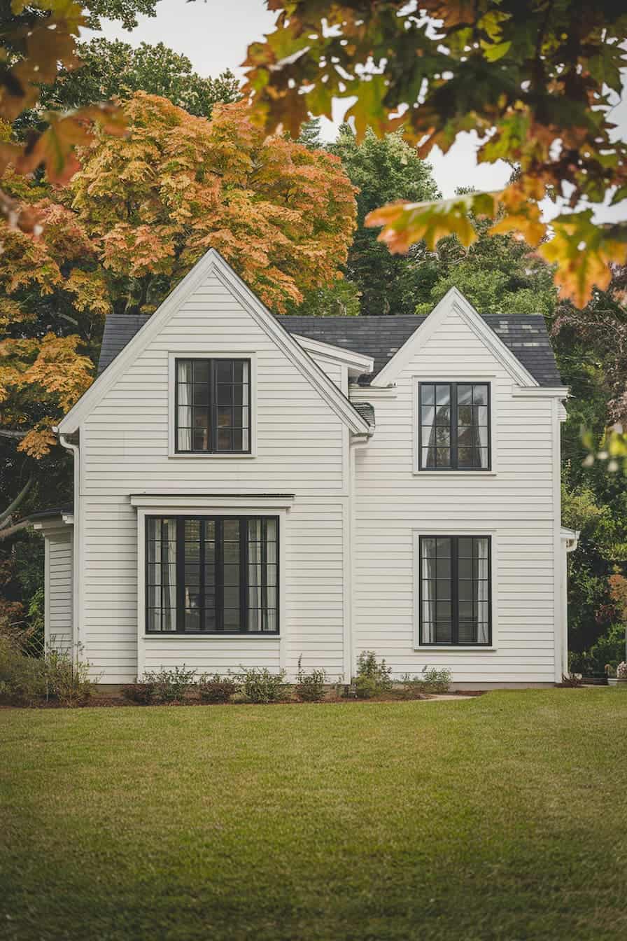 45 White House With Black Windows Ideas for Curb Appeal