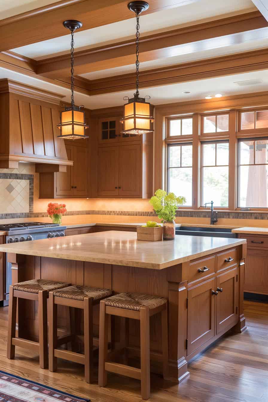Craftsman Style Kitchen With Island Seamless Design Meets Timeless