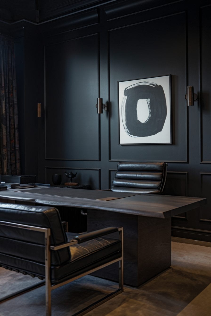 34 Sophisticated Dark Office Ideas To Transform Your Workspace