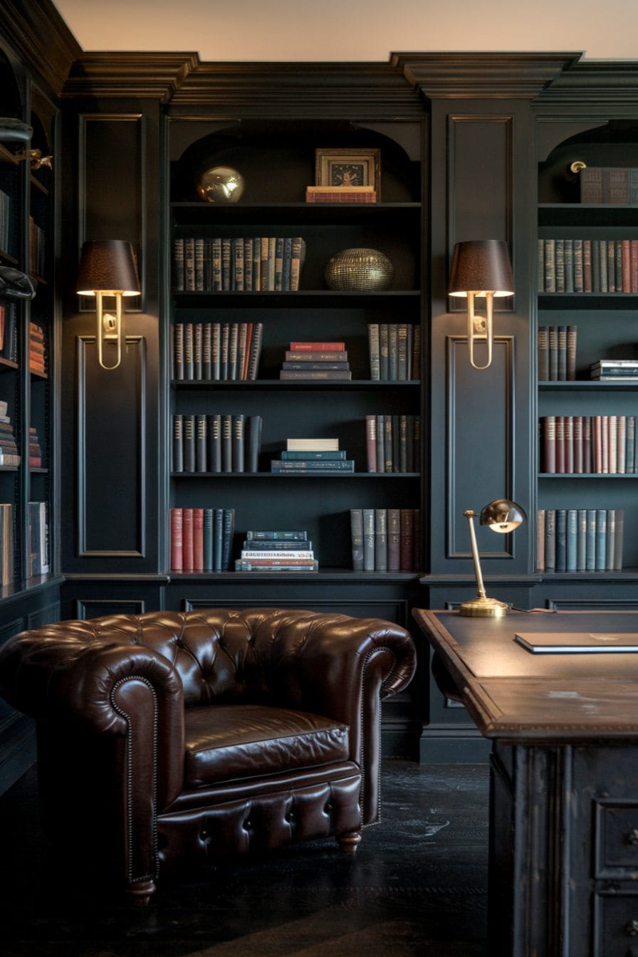 34 Sophisticated Dark Office Ideas To Transform Your Workspace