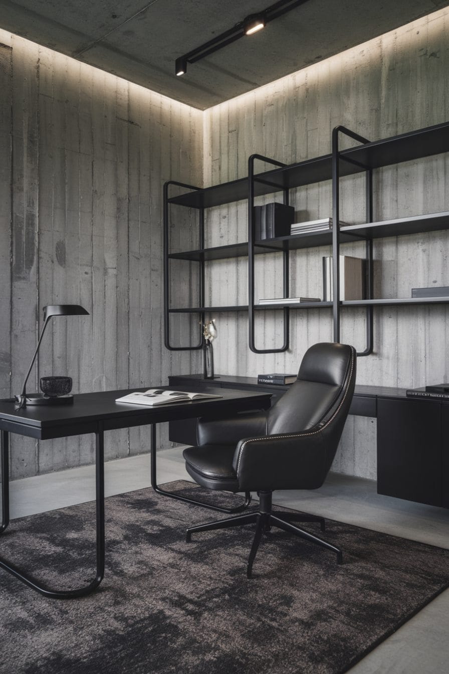 34 Sophisticated Dark Office Ideas To Transform Your Workspace