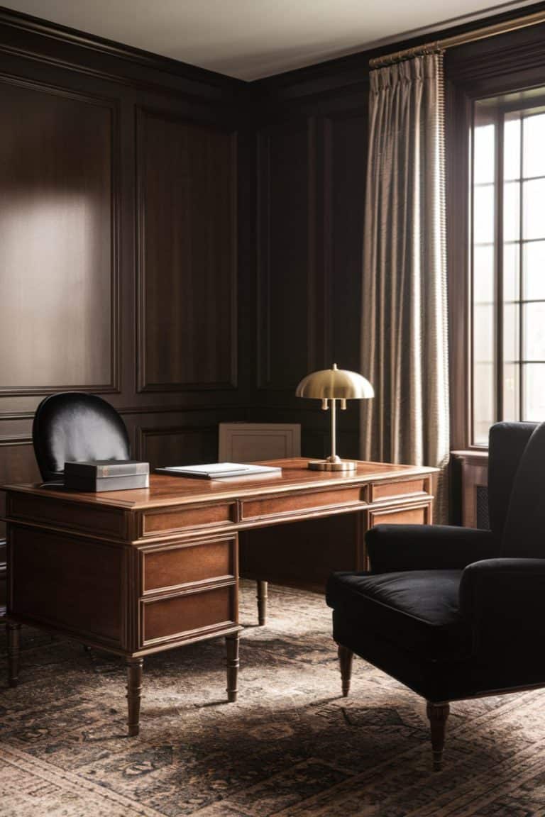 34 Sophisticated Dark Office Ideas To Transform Your Workspace