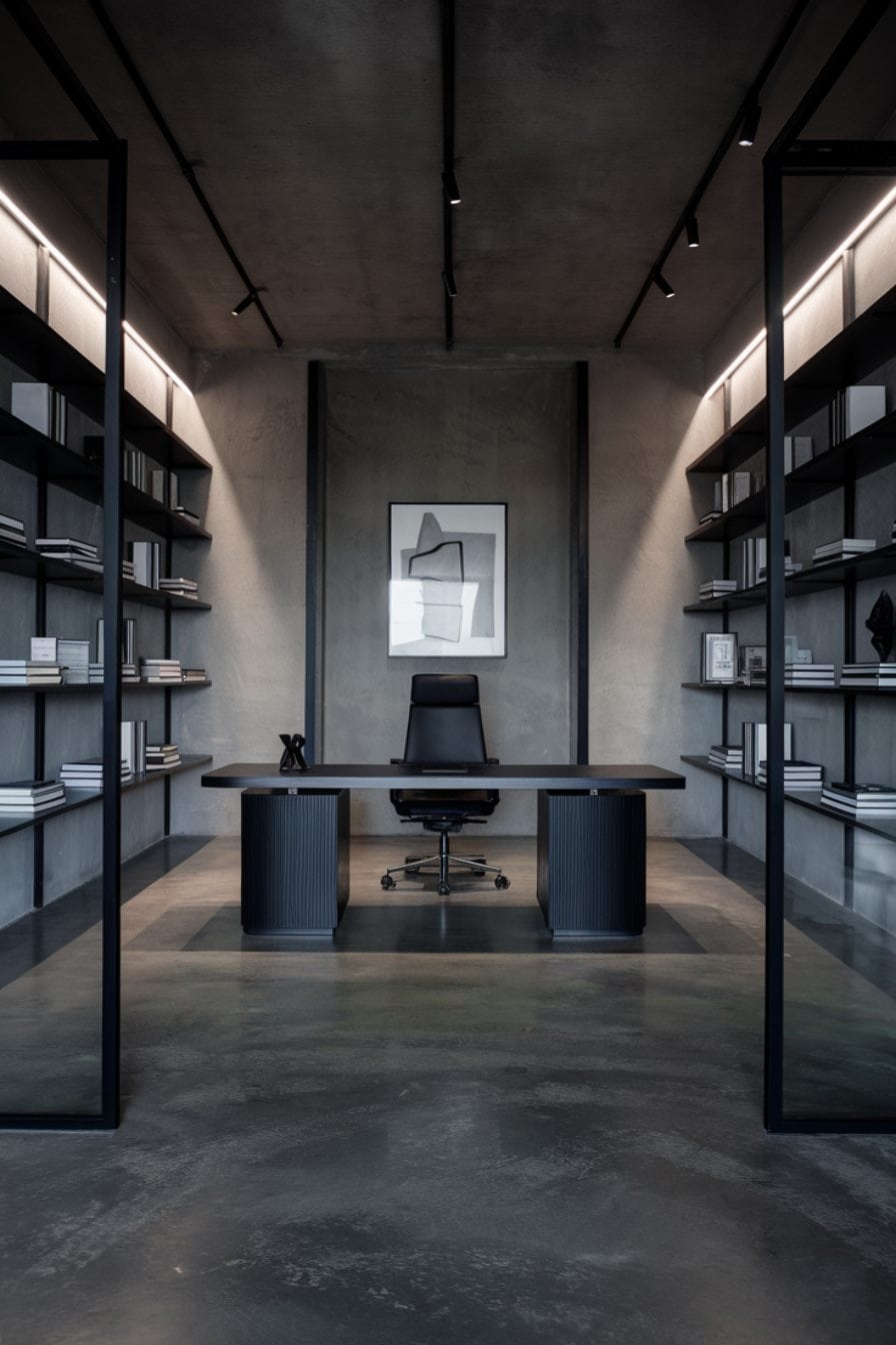 34 Sophisticated Dark Office Ideas To Transform Your Workspace