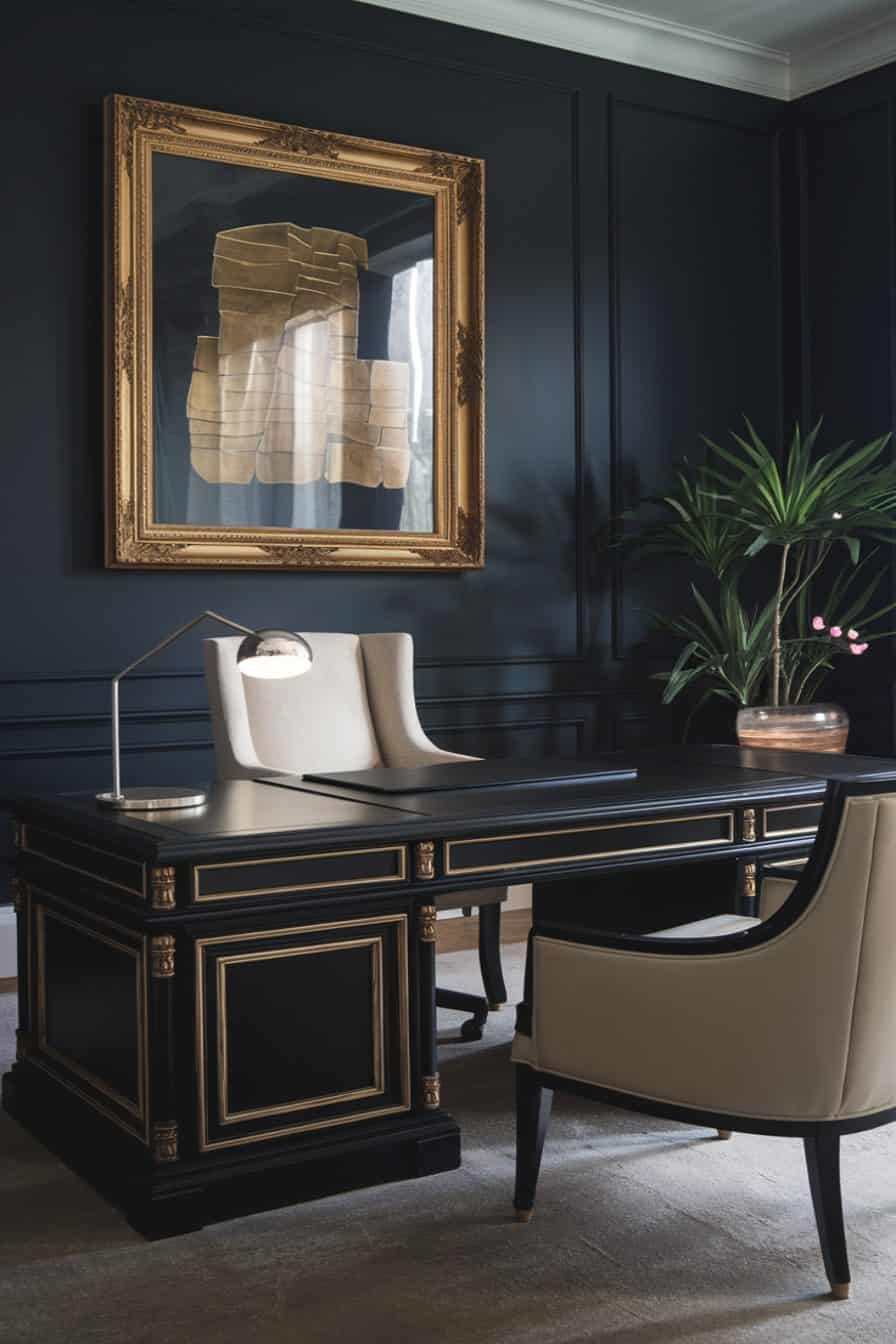34 Sophisticated Dark Office Ideas To Transform Your Workspace