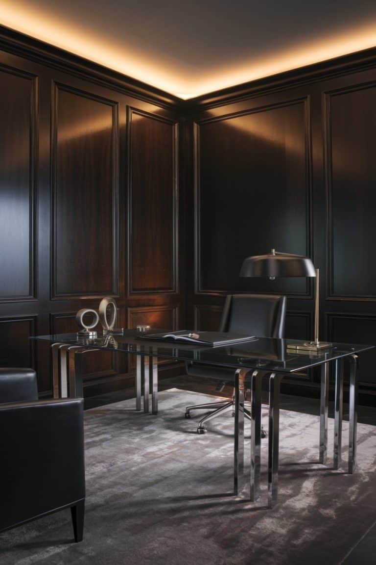 34 Sophisticated Dark Office Ideas To Transform Your Workspace