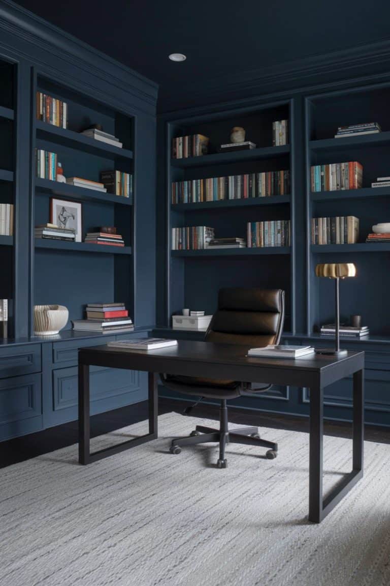 34 Sophisticated Dark Office Ideas To Transform Your Workspace