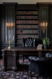 34 Sophisticated Dark Office Ideas To Transform Your Workspace