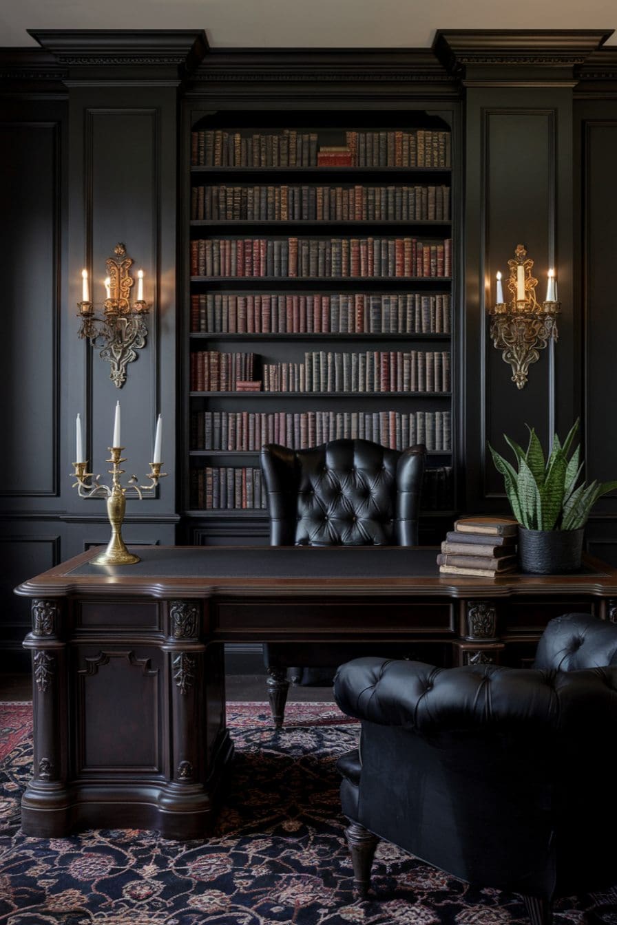 34 Sophisticated Dark Office Ideas To Transform Your Workspace