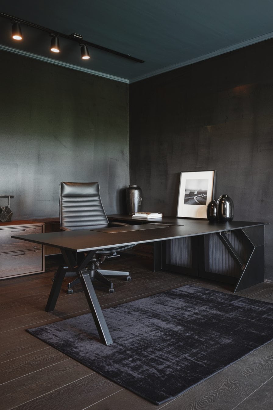 34 Sophisticated Dark Office Ideas To Transform Your Workspace
