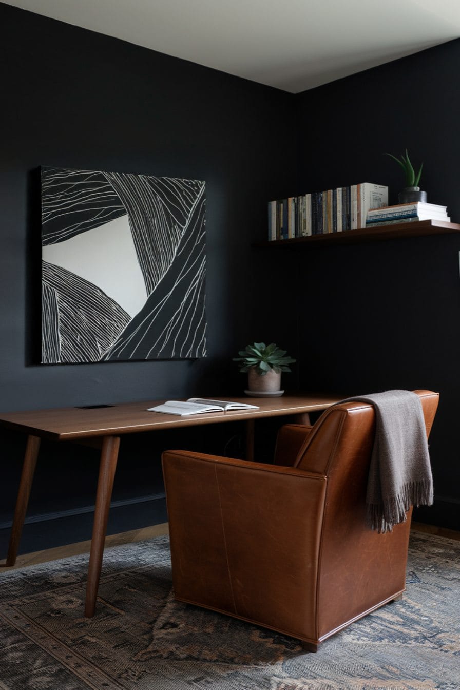 34 Sophisticated Dark Office Ideas To Transform Your Workspace