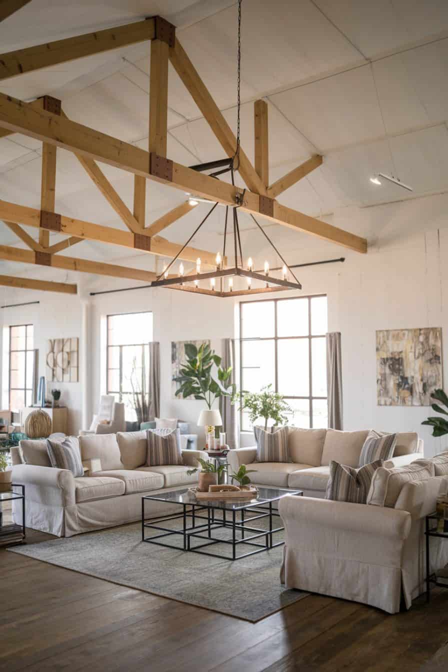 Farmhouse Living Room Ceilings