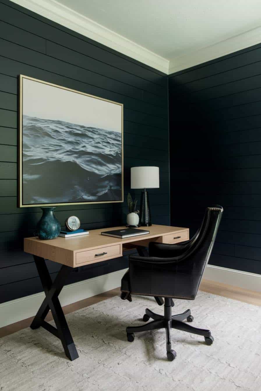 28 Moody Home Office Ideas for a Luxe and Dramatic Workspace