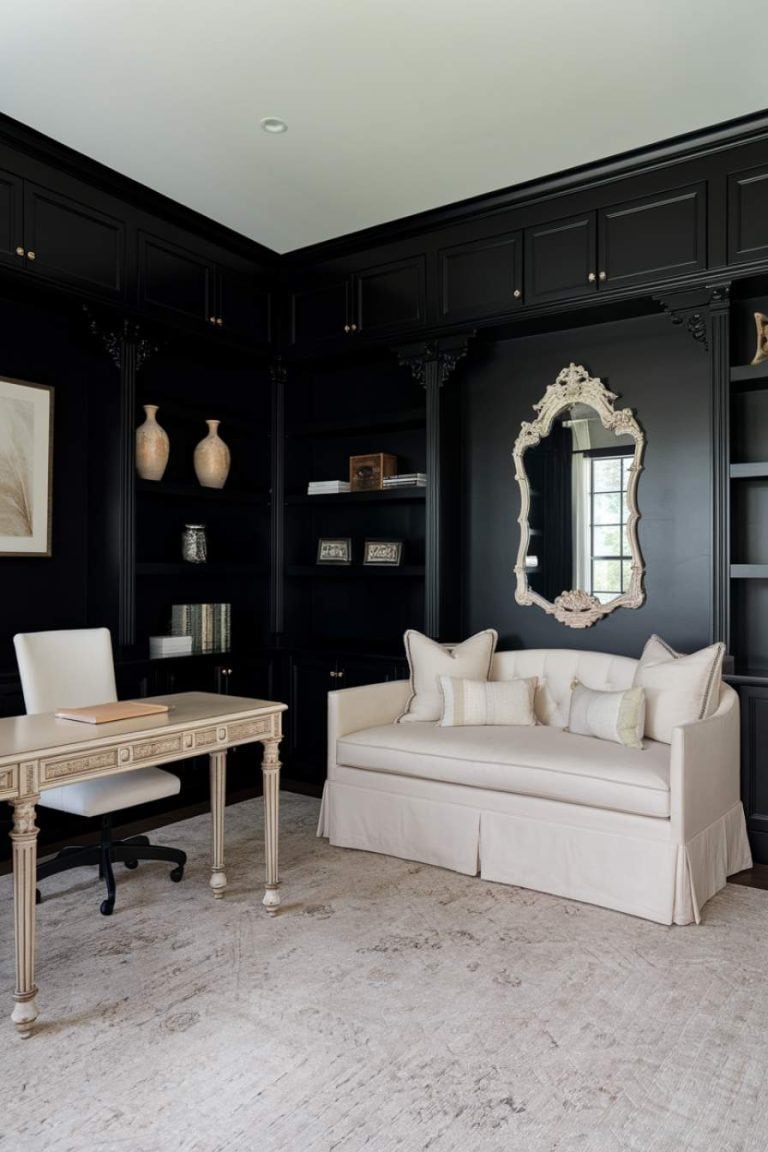 28 Moody Home Office Ideas for a Luxe and Dramatic Workspace