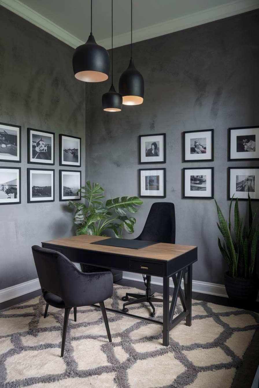 28 Moody Home Office Ideas for a Luxe and Dramatic Workspace