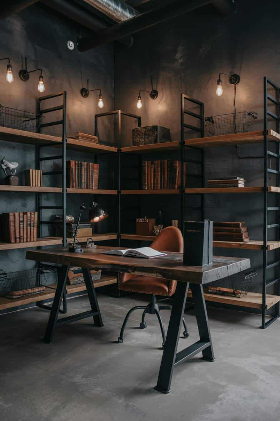 28 Moody Home Office Ideas for a Luxe and Dramatic Workspace