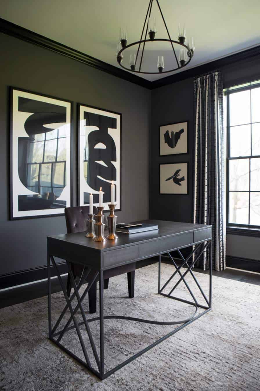 28 Moody Home Office Ideas for a Luxe and Dramatic Workspace