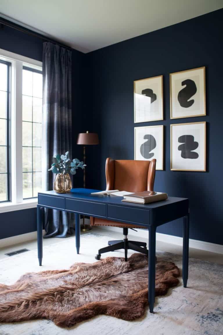 28 Moody Home Office Ideas for a Luxe and Dramatic Workspace