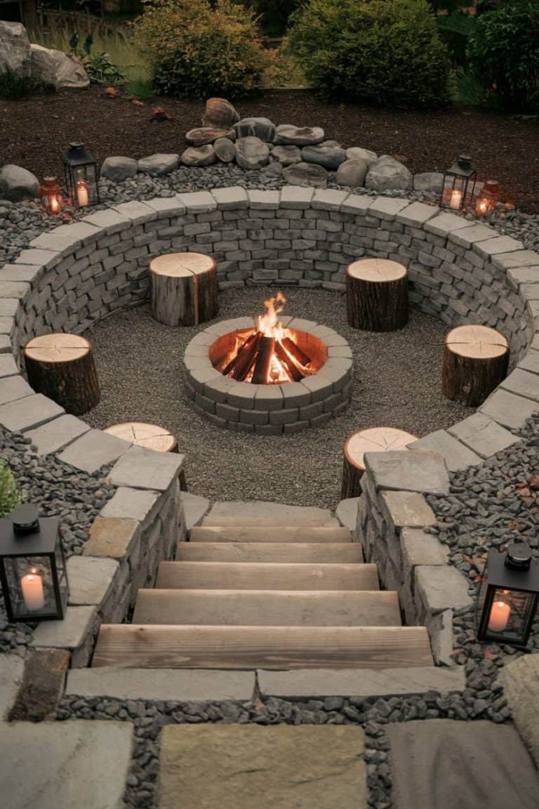 46 Creative Sunken Firepit Ideas To Warm Up Your Backyard