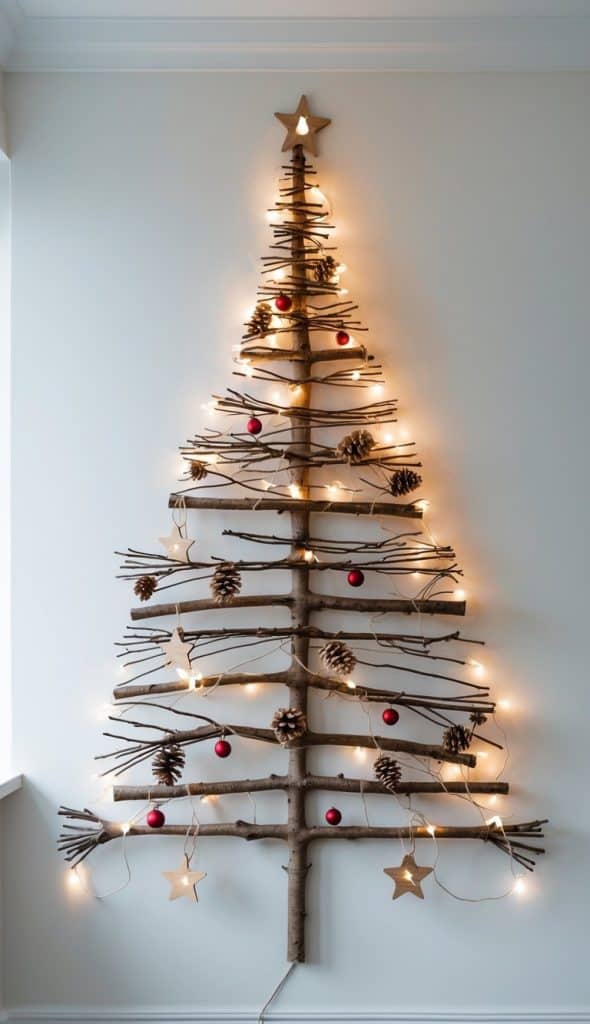 32 Wall Christmas Tree Ideas: Ways To Decorate Small Spaces