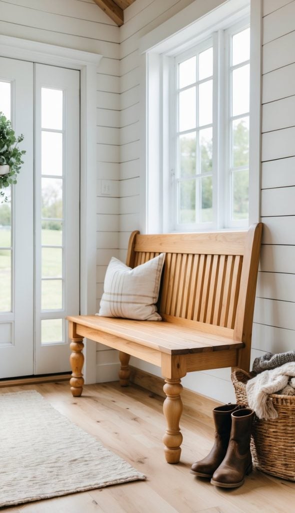 23 Farmhouse Entryway Bench Ideas for a Cozy Welcome
