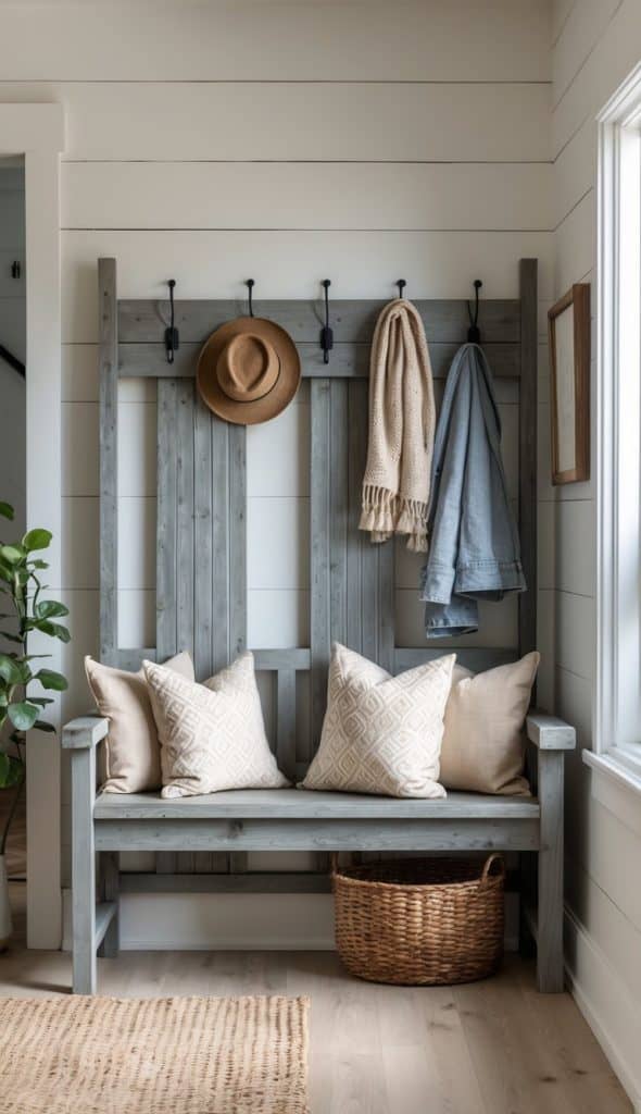 23 Farmhouse Entryway Bench Ideas for a Cozy Welcome