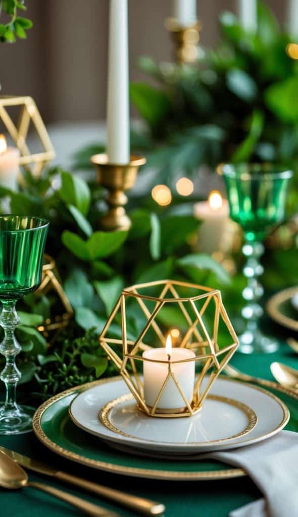 18 Green and Gold Tablescape Ideas for Elegant Celebrations