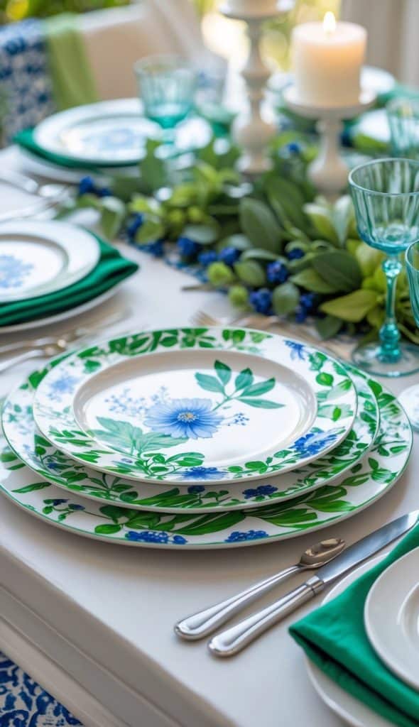 30 Green and Blue Tablescape Ideas for Cool, Refreshing Dining