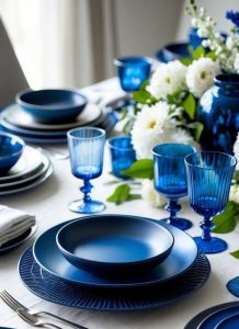 36 Blue Tablescape Ideas for Cool, Serene Celebrations