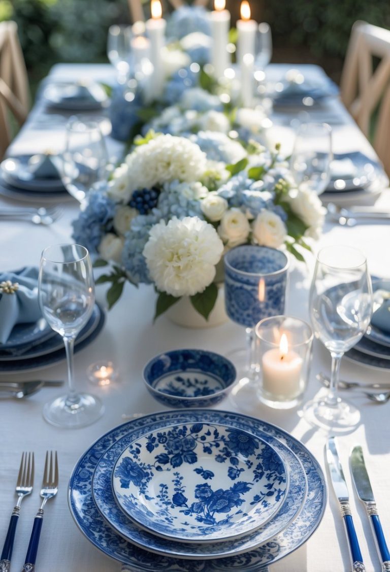 36 Blue Tablescape Ideas for Cool, Serene Celebrations